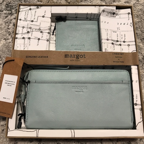 margot | Bags | Margot Leather 2pc Gabby Wristlet Wallet And Joyce Card ...